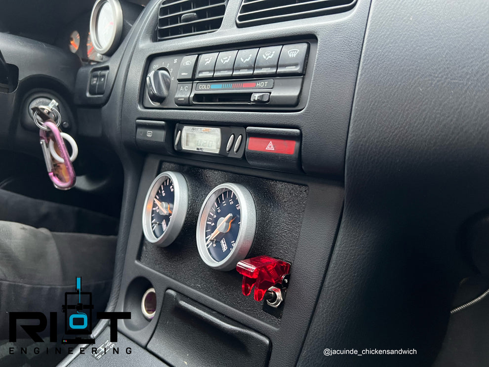 95-98 240sx S14 60mm Angled Gauge Panel - Radio Delete Gauges - Toggle ...